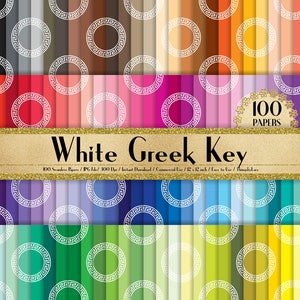 100 Seamless White Greek Key Pattern Papers in 12", 100 Greek Papers ...