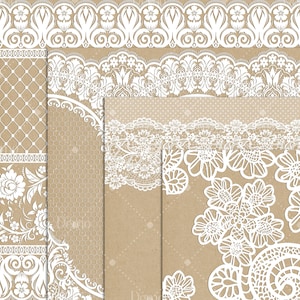 16 White Lace Craft Wedding Papers 12inch 300 Dpi Commercial Use ...