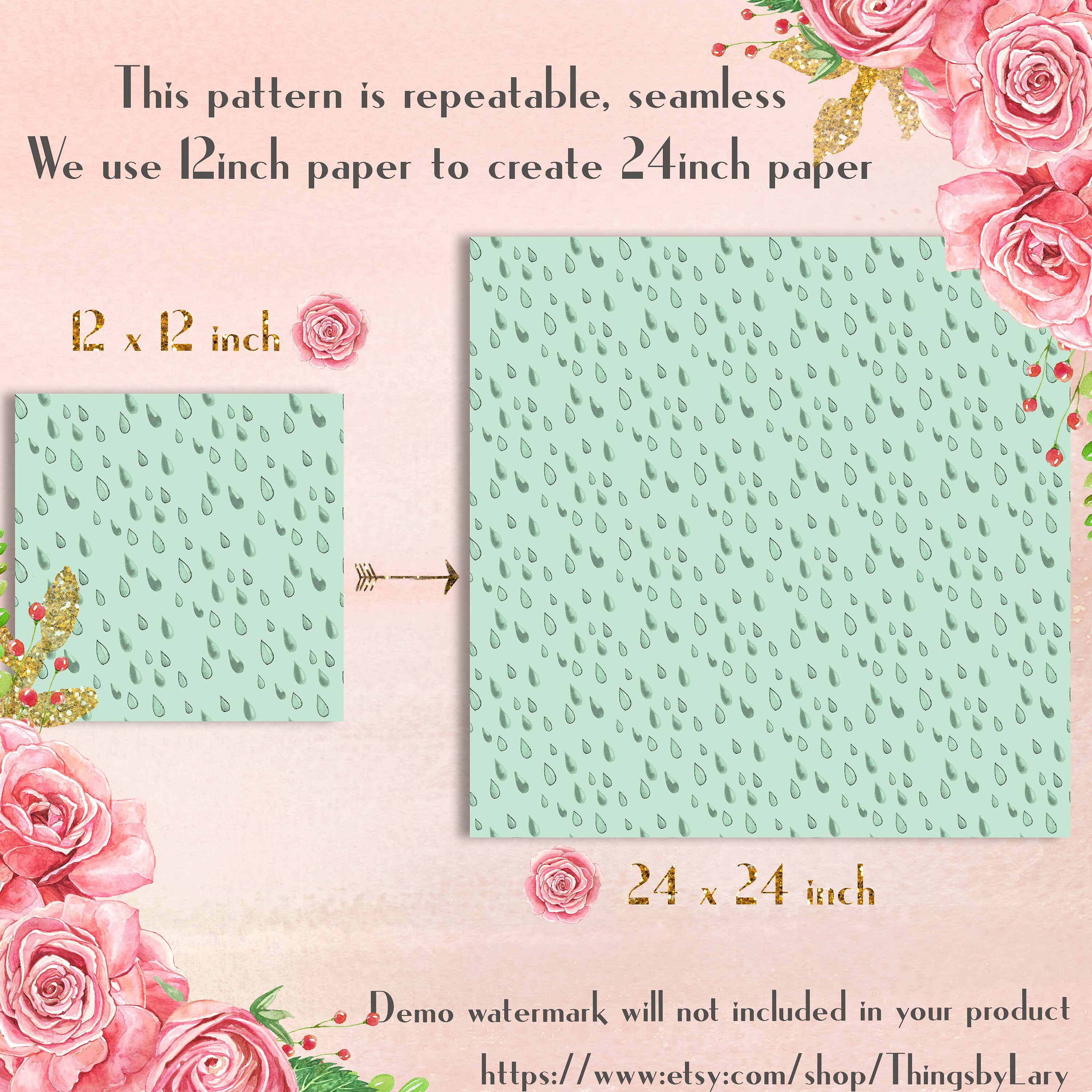 100 Seamless Watercolor Raining Papers 12 Inch 300 Dpi - Etsy