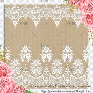 16 White Lace Craft Wedding Papers 12inch 300 Dpi Commercial Use ...