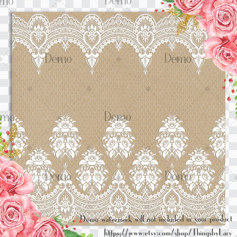 16 White Lace Craft Wedding Papers 12inch 300 Dpi Commercial Use ...