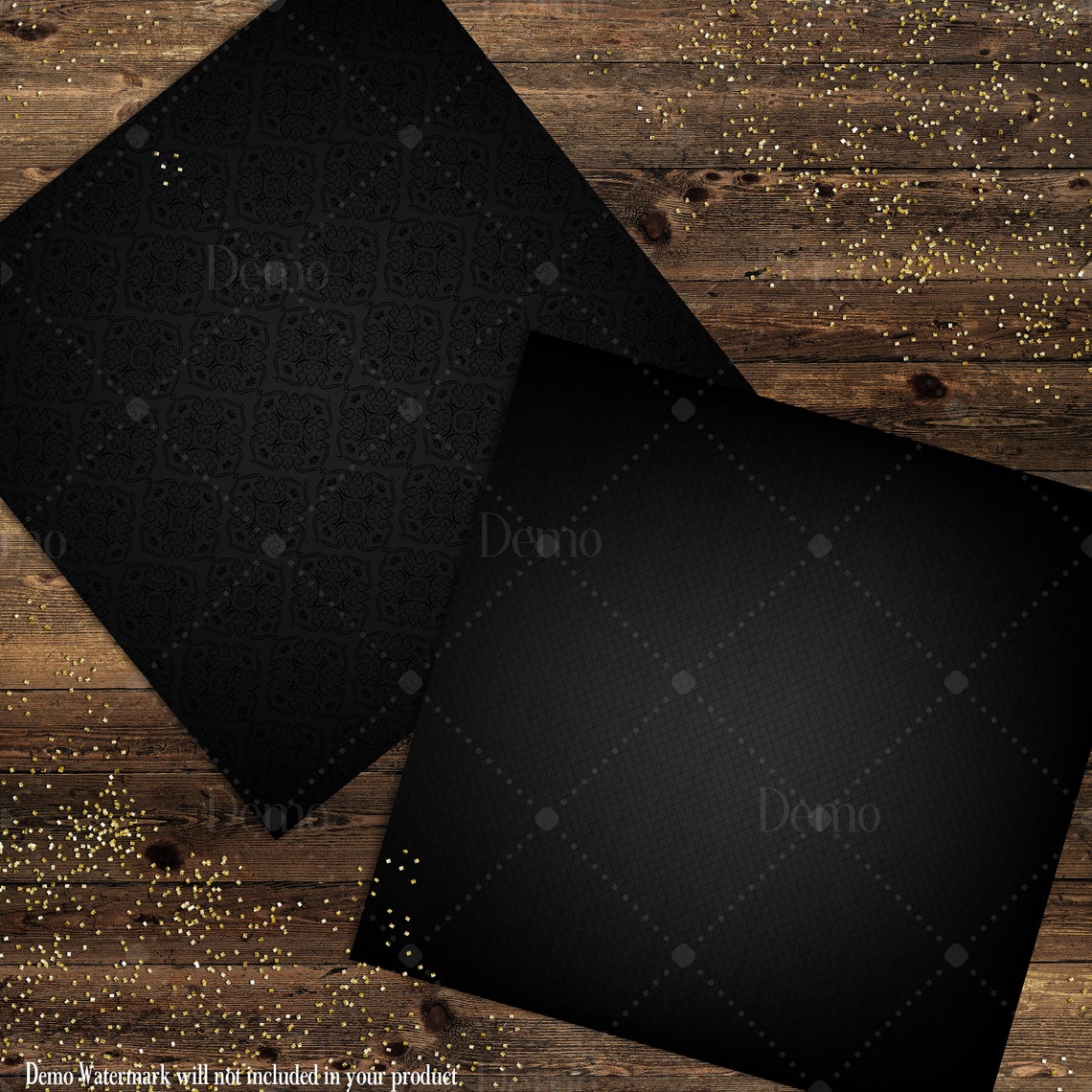 16 Black Luxury Pattern Digital Papers 12inch 300 Dpi Commercial Use ...