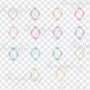 28 Diamond and Pearl Oval Frames, 300 Dpi, Instant Download, Commercial ...