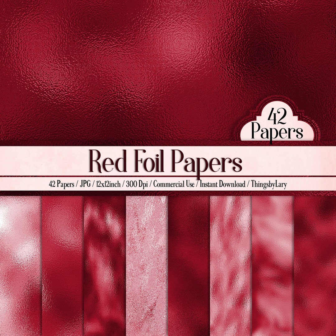 42 Luxury Red Foil Papers 12 Inch, 300 Dpi Planner Paper, Commercial ...