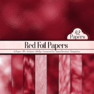 42 Luxury Red Foil Papers 12 Inch, 300 Dpi Planner Paper, Commercial ...