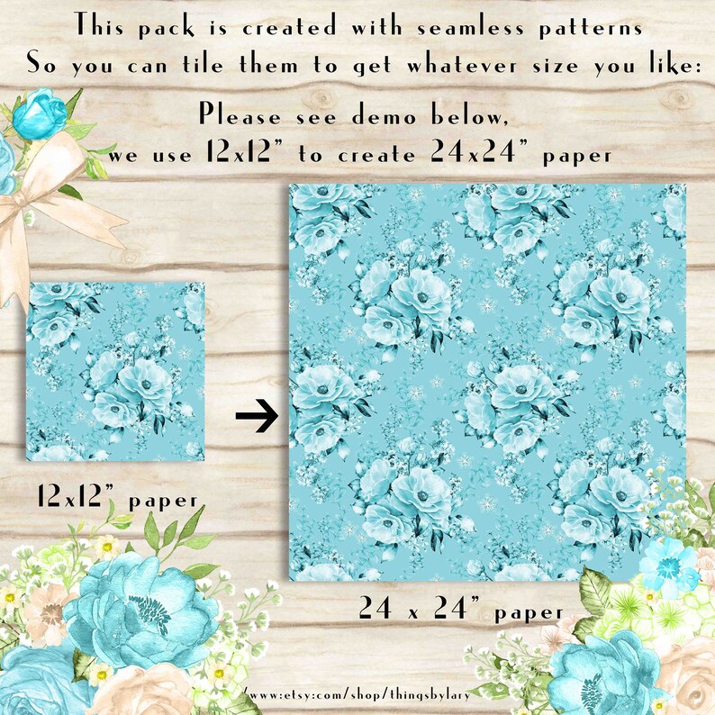 100 Seamless Flower Papers in 12 100 Flower Papers - Etsy
