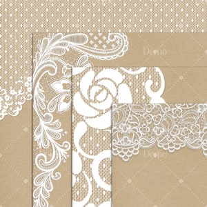 16 White Lace Craft Wedding Papers 12inch 300 Dpi Commercial Use ...