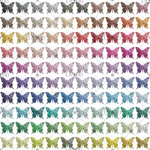 100 Luxury Glitter Butterfly Cliparts, Planner Clipart, Colorful ...