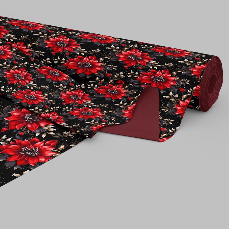 20 Seamless Gothic Floral With Black Digital Papers Commercial Use ...