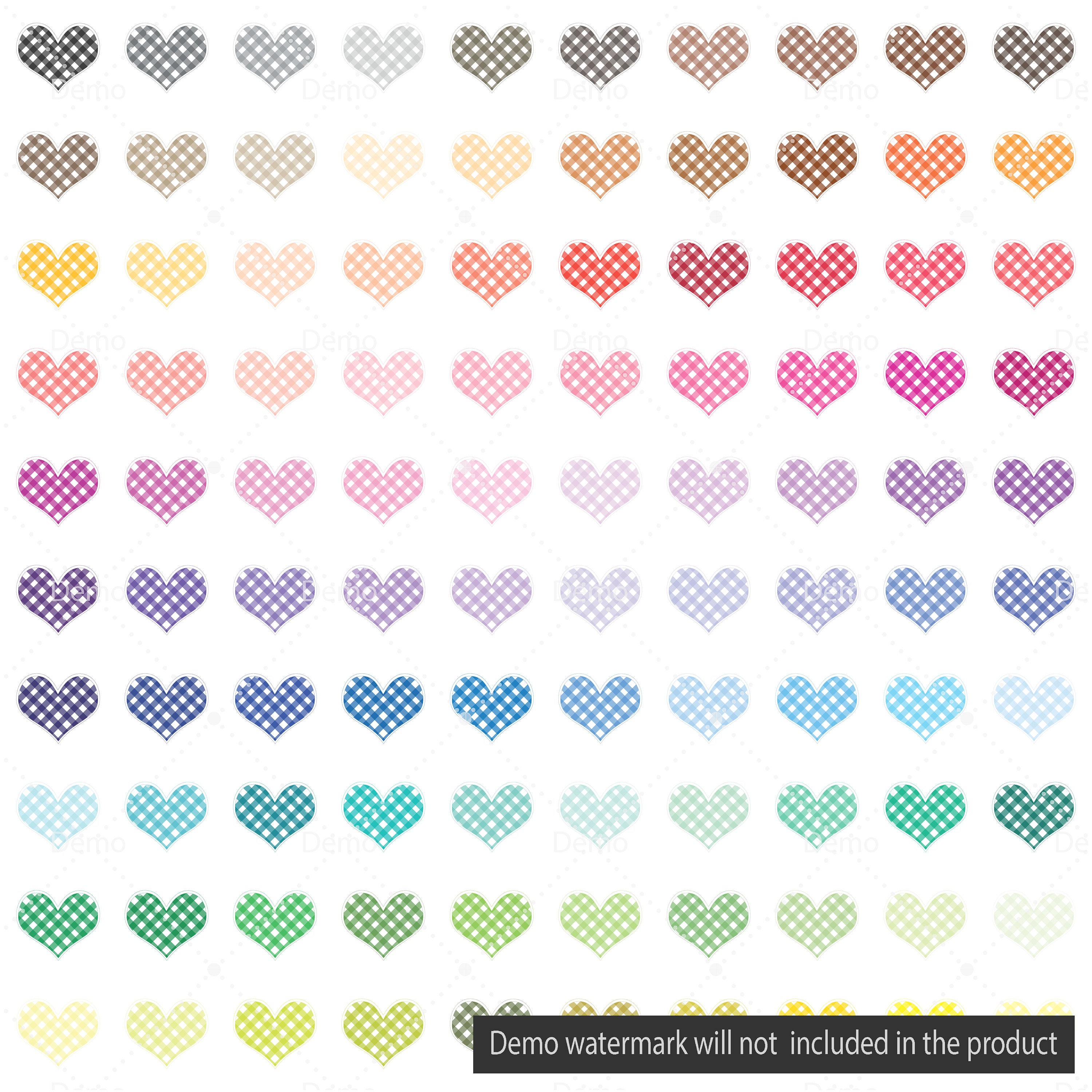 100 Gingham Heart Frame Cliparts,100 PNG Clipart,100 Transparent Clip ...