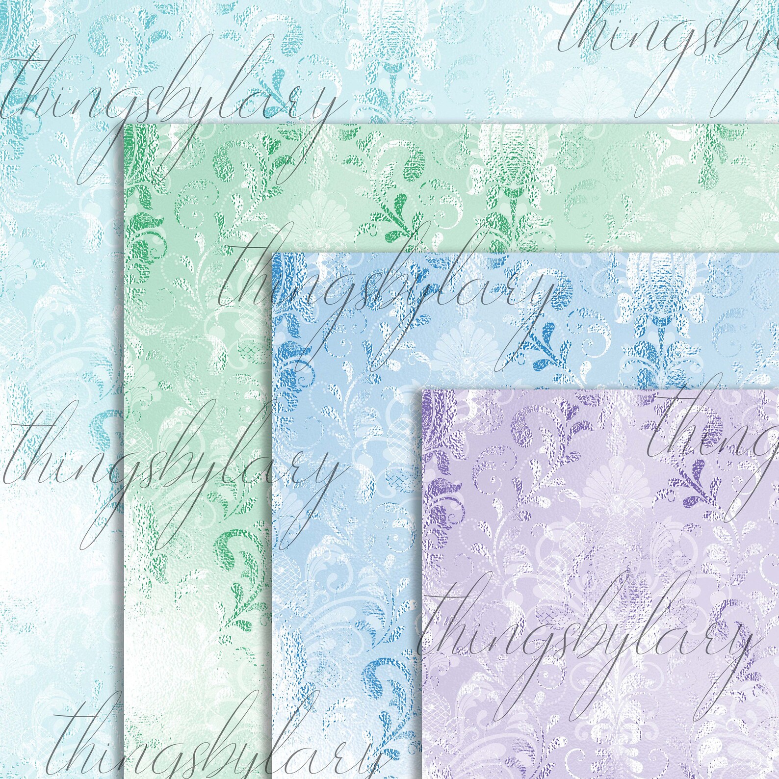 100 Soft Luxury Foil Damask Digital Papers 12x12 300 Dpi - Etsy