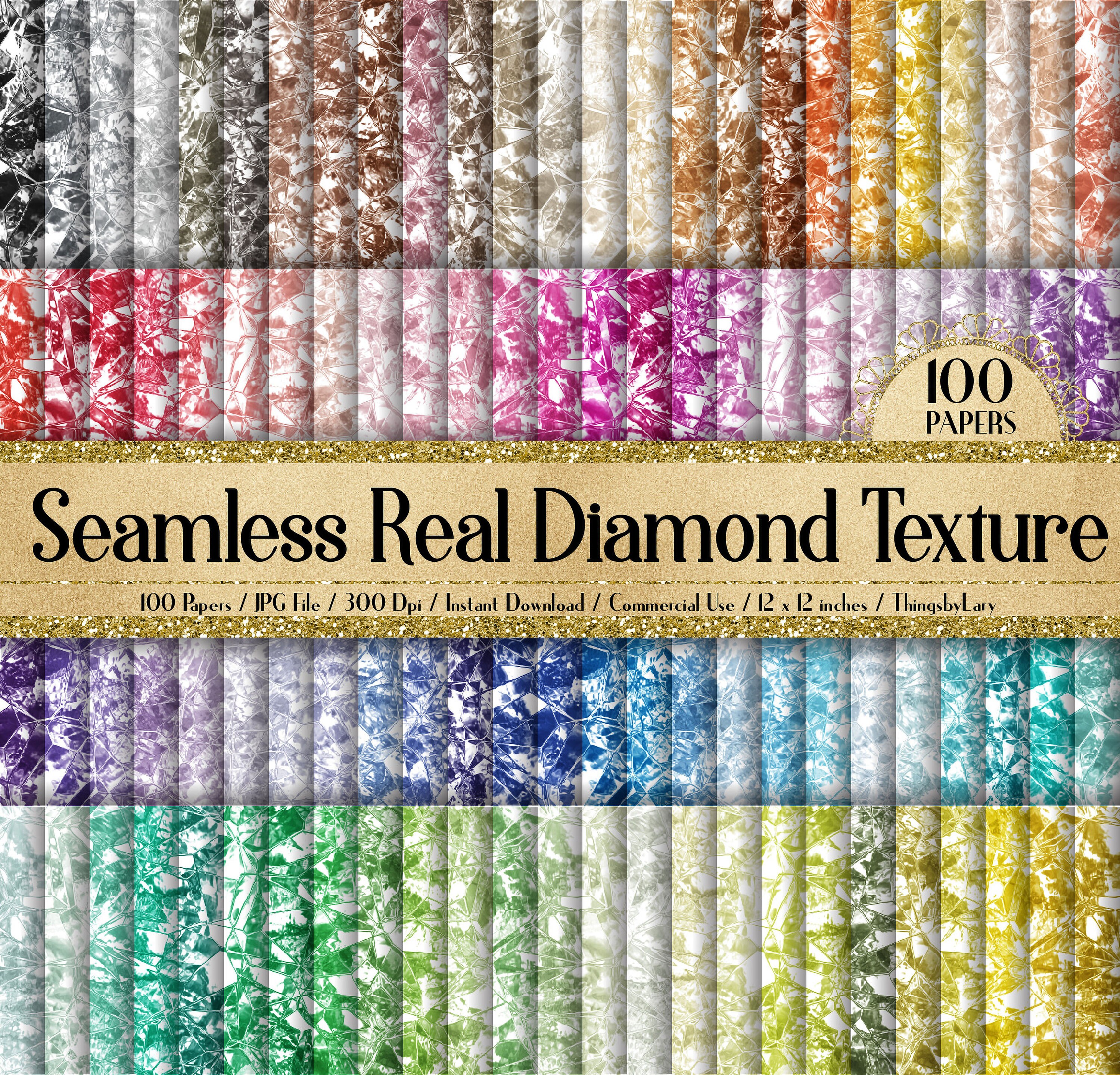 100 Seamless Real Diamond Texture Digital Papers Commercial Use ...