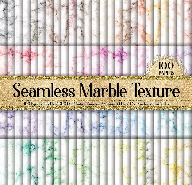 100 Seamless Marble Texture Digital Papers Commercial Use Wedding ...