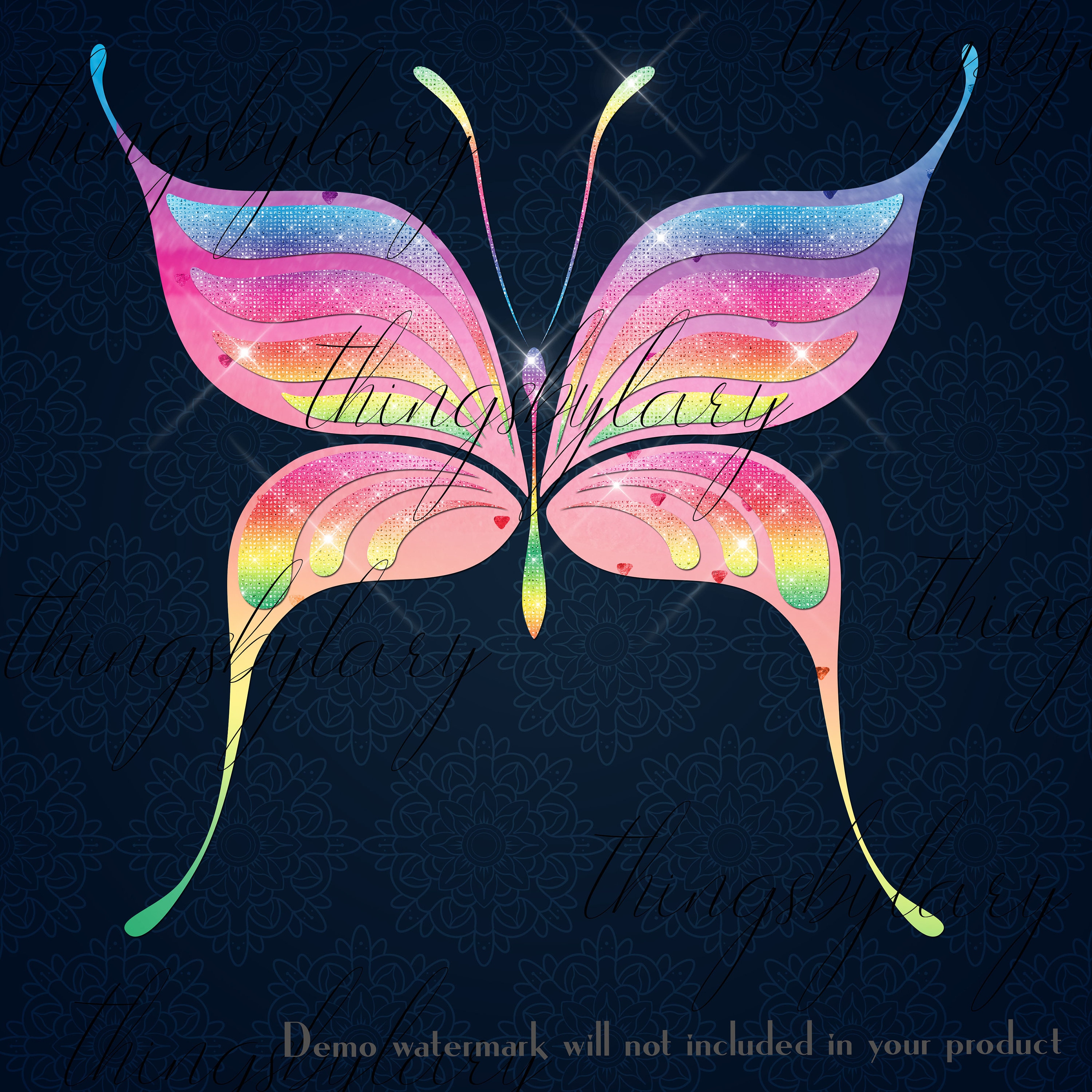 30 Rainbow Glitter & Watercolor Butterfly Clip Arts 300 Dpi | Etsy