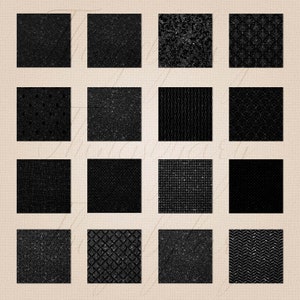 16 Seamless Glitter Black Digital Papers 300 Dpi Commercial Use Black ...