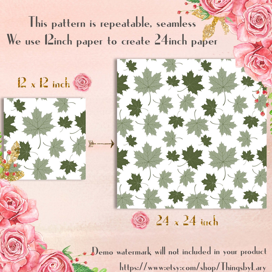 100 Seamless Color Autumn Leaf Digital Papers 12 Inch 300 Dpi - Etsy