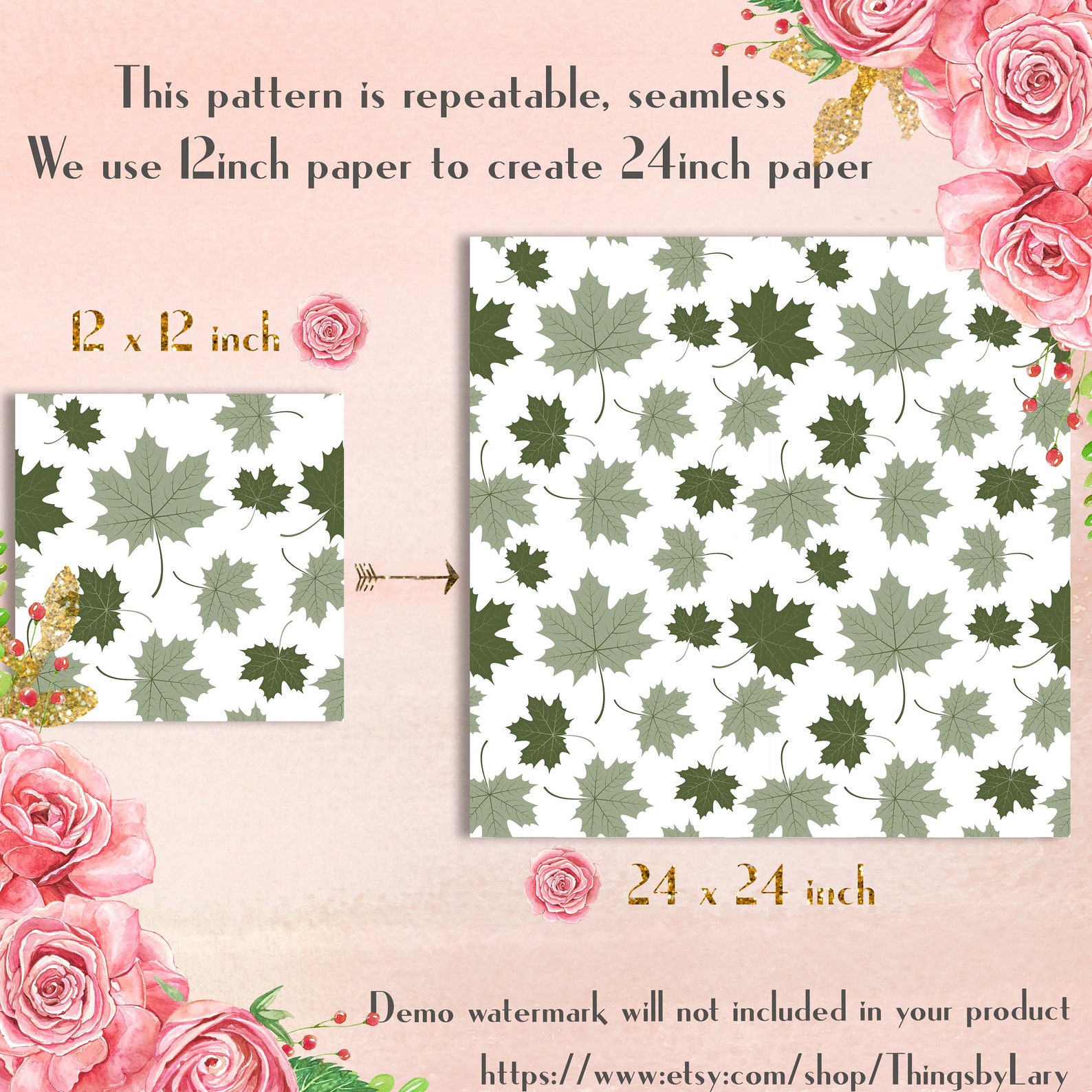 100 Seamless Color Autumn Leaf Digital Papers 12 Inch 300 Dpi - Etsy