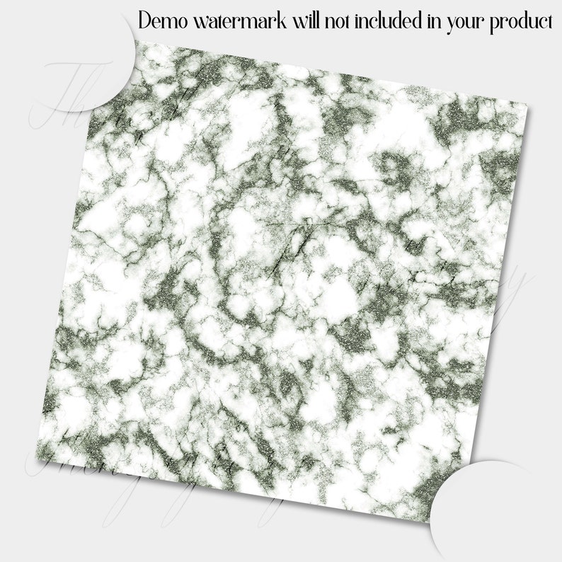 16 Sage Green Marble Digital Papers 12x12" 300 Dpi Instant Download ...