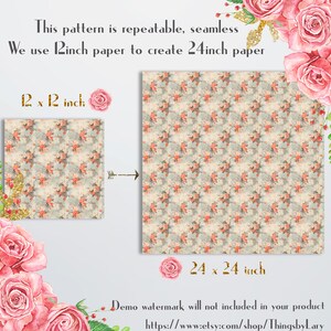 18 Seamless Vintage Mini Floral Digital Papers Commercial Use Old ...
