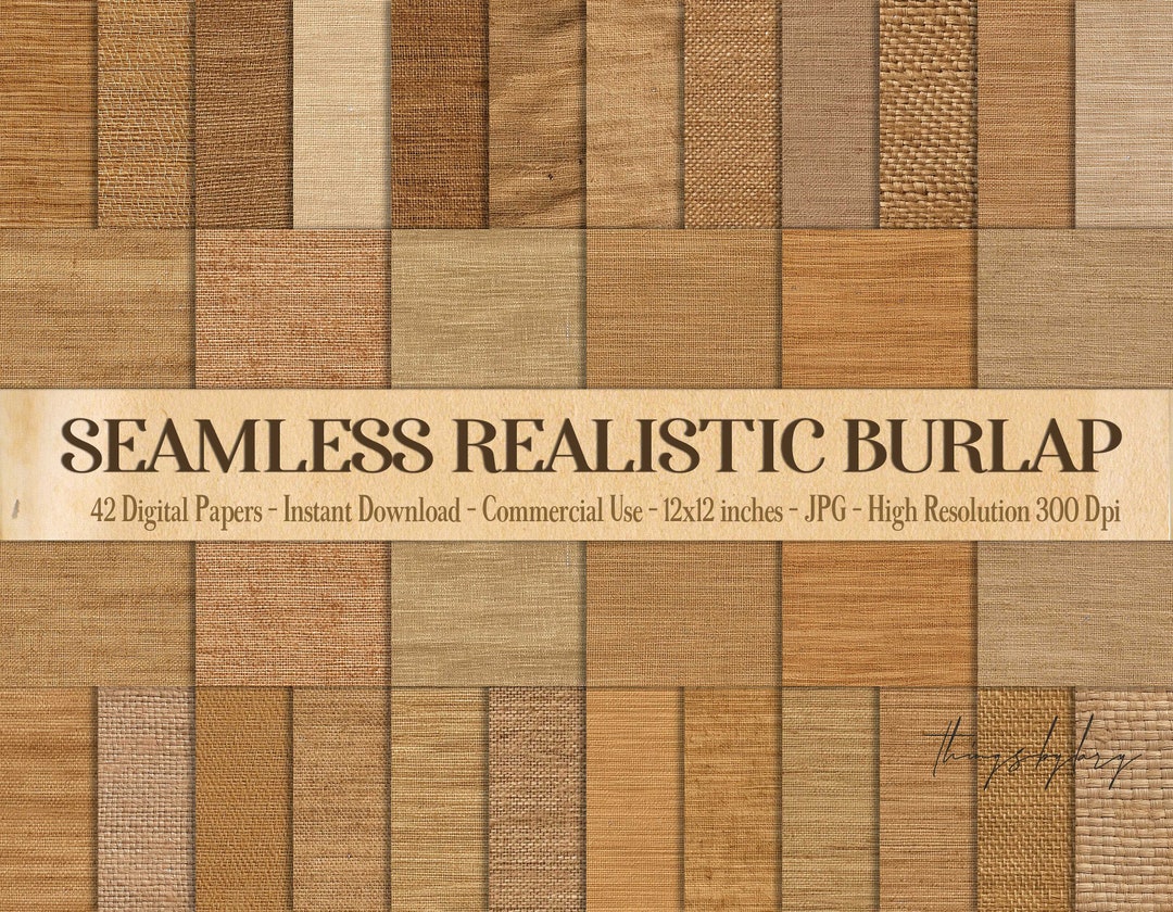 42 Seamless Realistic Burlap Texture Digital Papers Commercial Use ...
