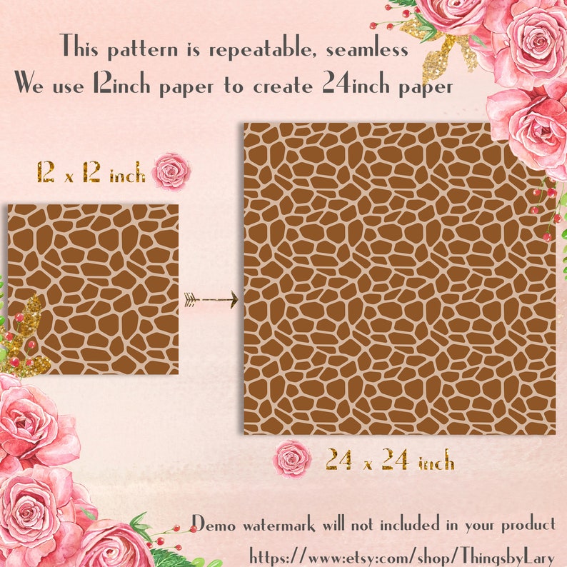 100 Seamless Giraffe Print Digital Papers 12x12 300 Dpi | Etsy