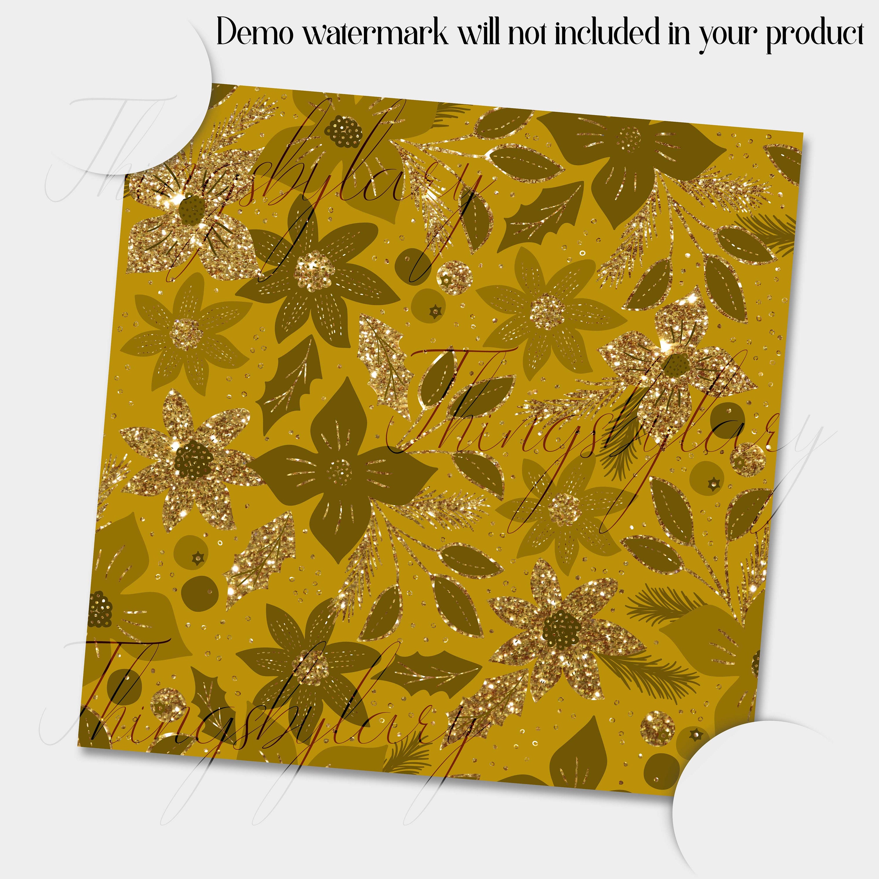 100 Seamless Glitter Christmas Floral Digital Papers 12x12" 300 Dpi ...