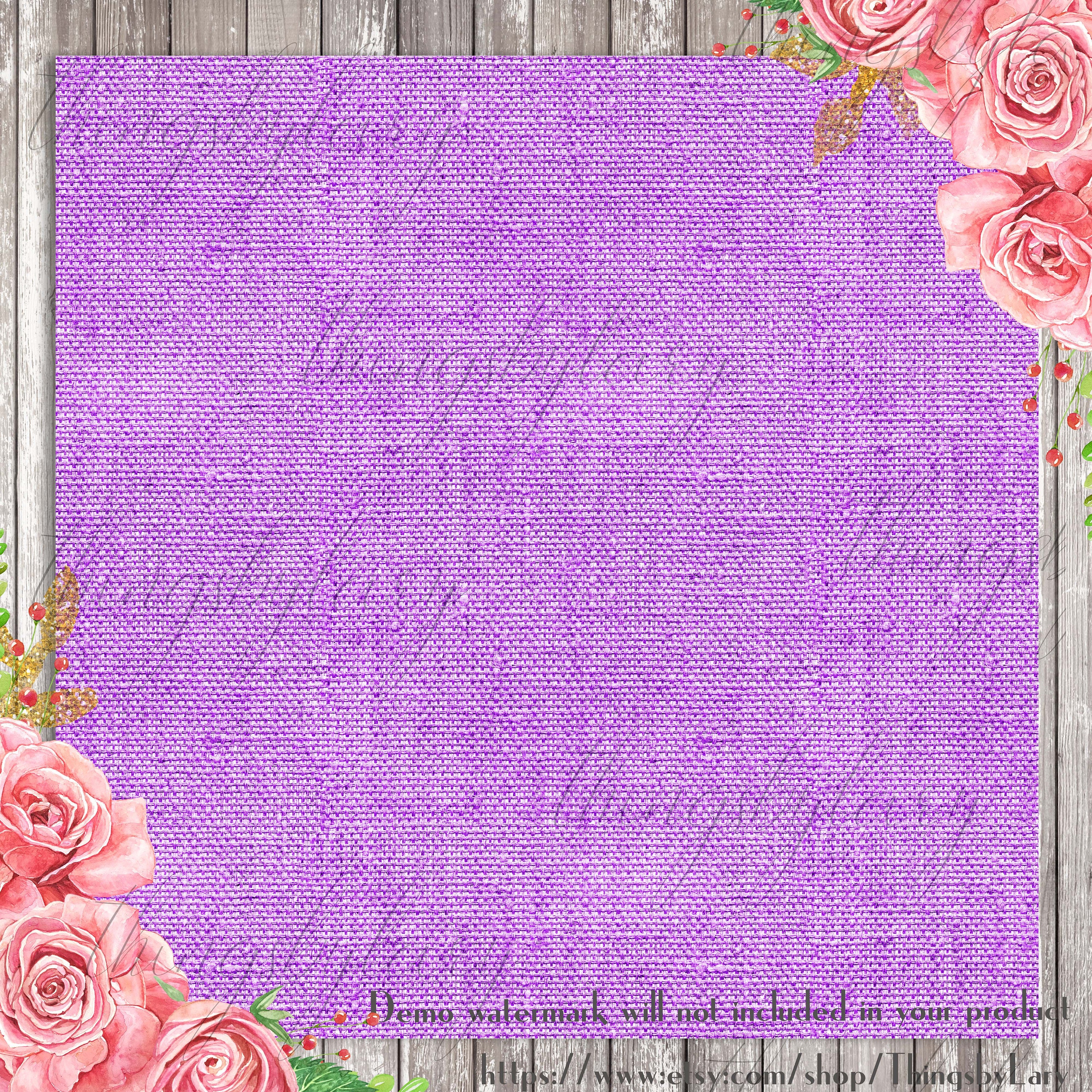18 Seamless Realistic Purple Lilac Burlap Digital Papers 12 X 12 Inch ...
