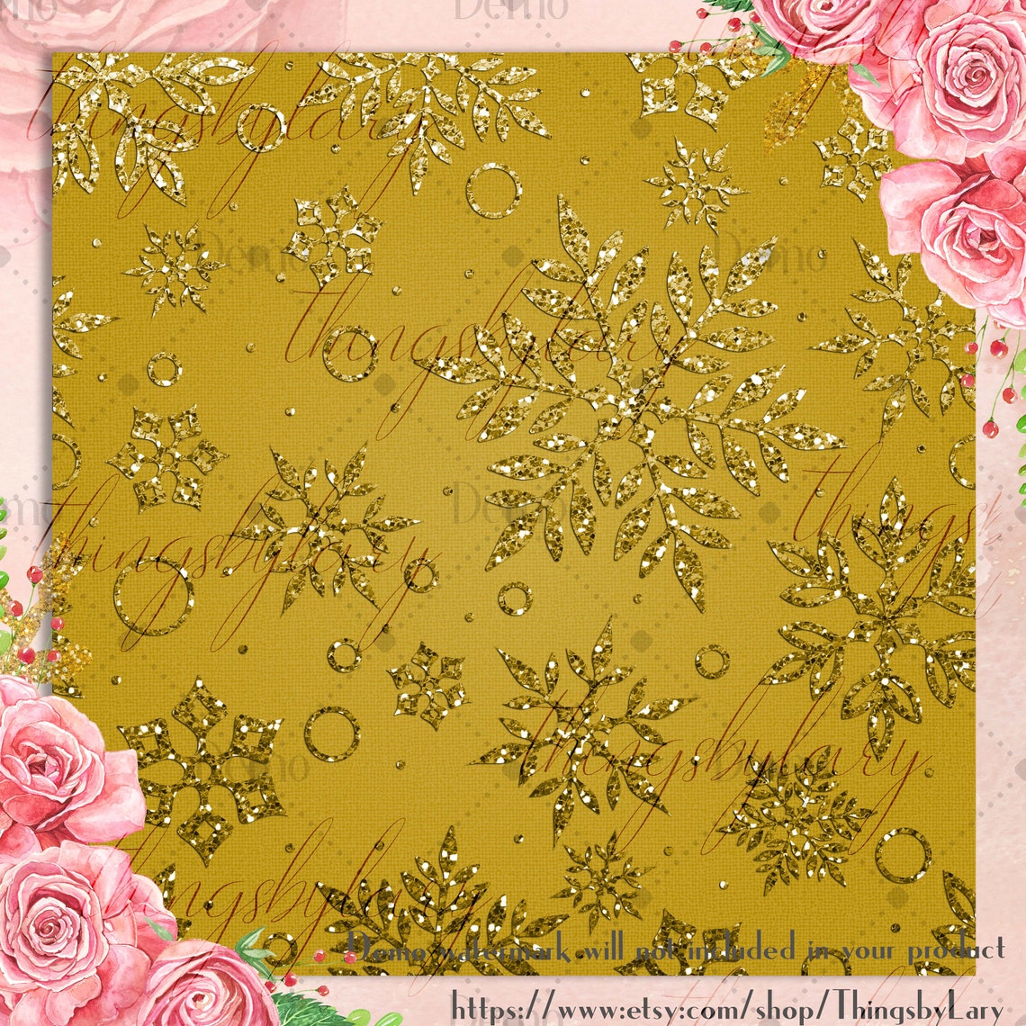 16 Gold Glitter Christmas Digital Papers 12" 300 Dpi Instant Download ...