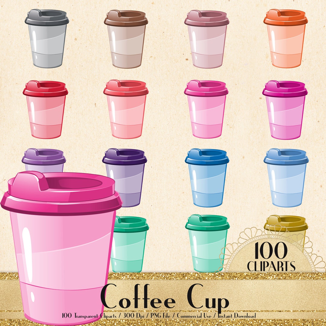 100 Coffee Cup Cliparts, Coffee Clipart, Digital Coffee, Coffee Cups ...