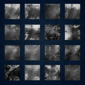 16 Distressed Metallic Silver Foil and Black Digital Papers 12" 300 Dpi ...