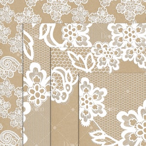 16 White Lace Craft Wedding Papers 12inch 300 Dpi Commercial Use ...