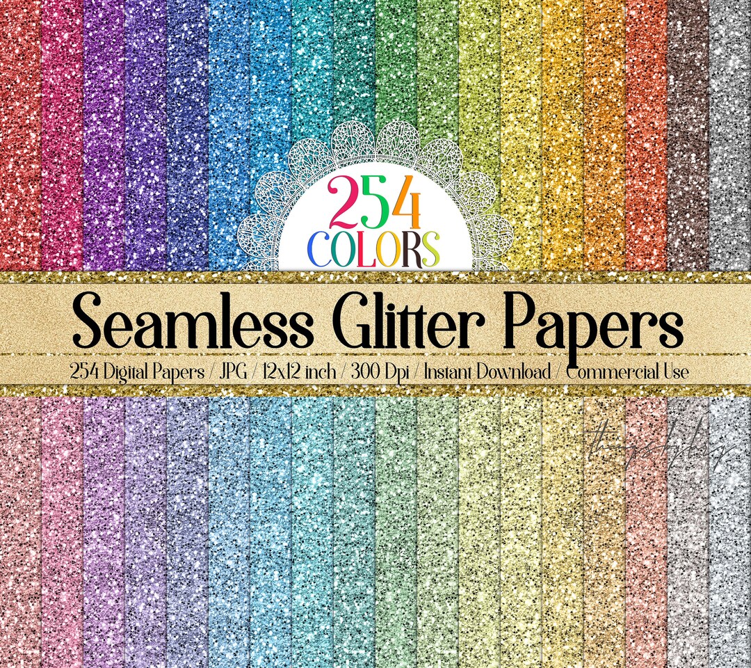 254 Seamless Glitter Digital Papers 12x12" 300 Dpi Instant Download ...