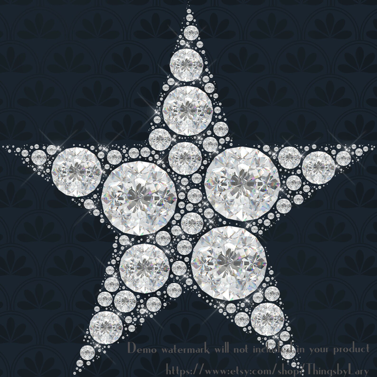 40 Diamond and Pearl Star Cliparts, 300 Dpi, Instant Download ...