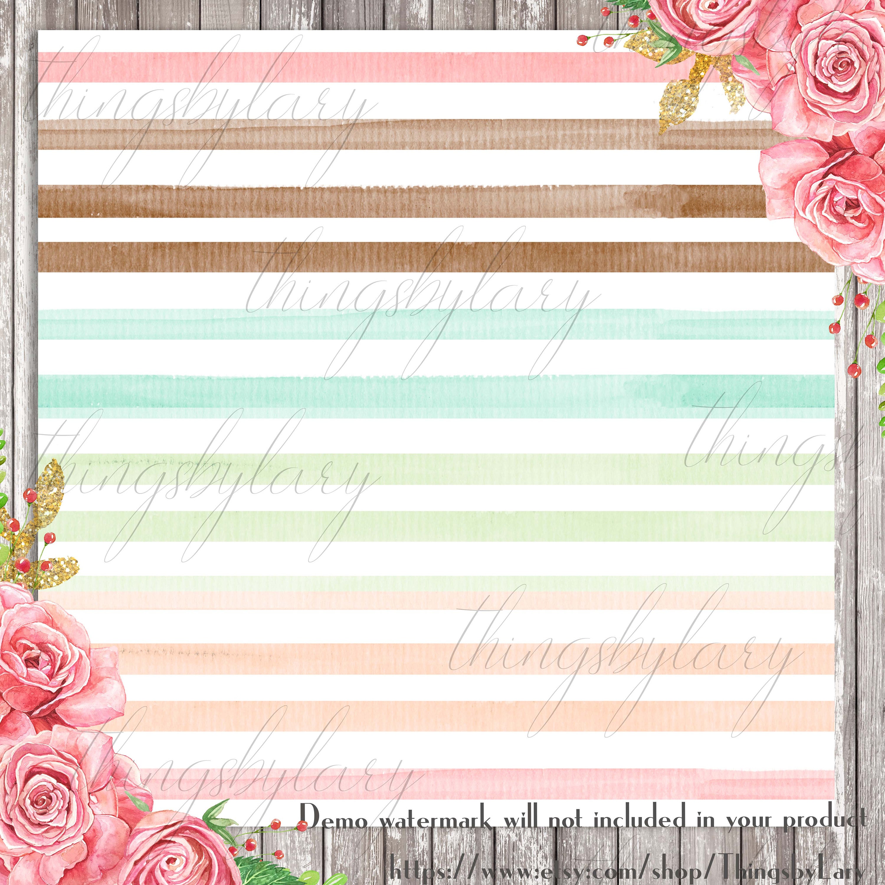 16 Seamless Watercolor Pastel Rainbow Ombre Stripes Digital - Etsy