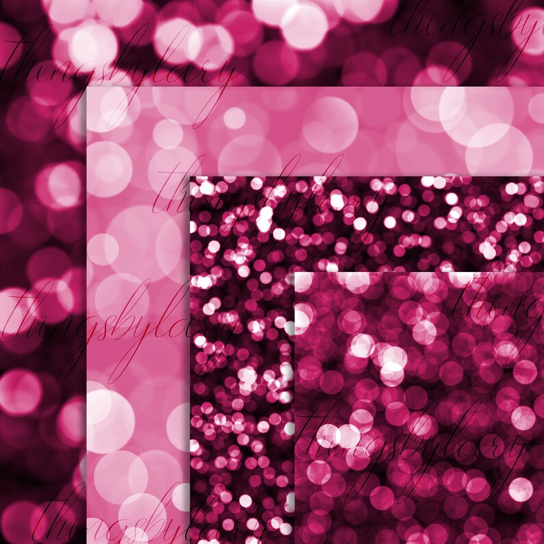 42 Pink Bokeh Papers 12 Inch, 300 Dpi Planner Paper, Commercial Use ...