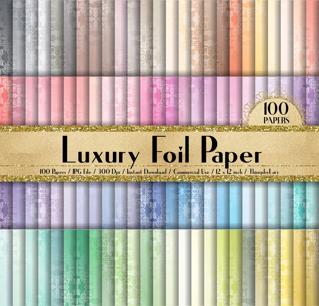 100 Seamless Luxury Foil Papers 12 Inch 300 Dpi Instant Download ...