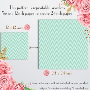 16 Seamless Luxury Mint Digital Papers 300 Dpi Commercial Use Damask ...