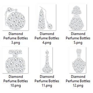12 Diamond Perfume Bottle Clip Arts 300 Dpi Instant Download Commercial ...