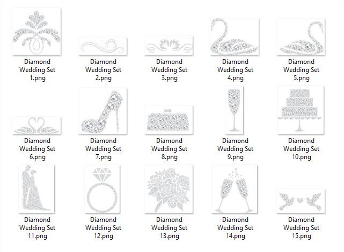 15 Diamond Wedding Clip Arts Instant Download Commercial Use | Etsy