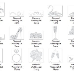 15 Diamond Wedding Clip Arts Instant Download Commercial Use Diamond ...