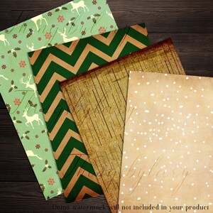 16 Antique Christmas Digital Paper 8.5x11" Instant Download Commercial ...