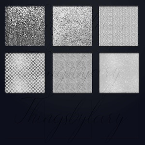 42 Silver Glitter and Sequin Digital Papers 12" 300 Dpi Instant ...