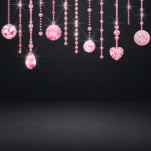 Pink Hanging Diamond String Set Digital Images PNG Transparent Instant ...