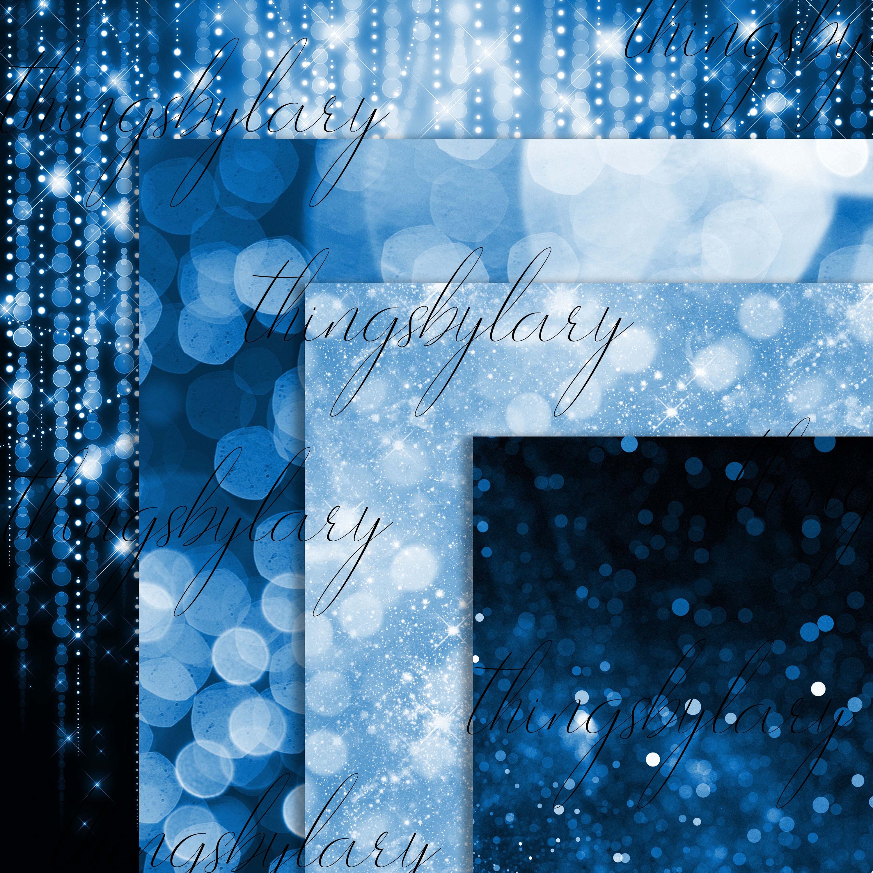 42 Royal Blue Bokeh Papers 12 Inch, 300 Dpi Planner Paper, Commercial ...