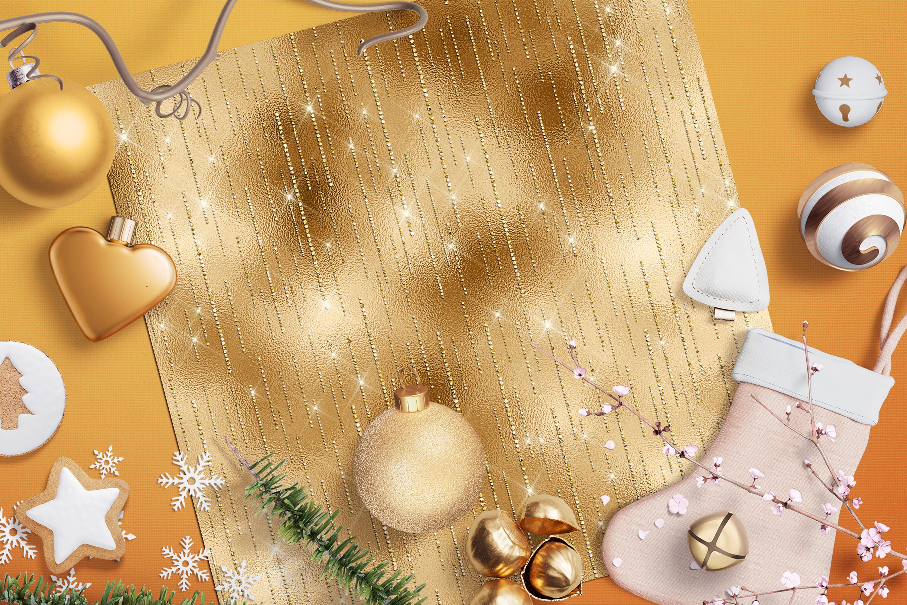 16 Twinkle Gold Christmas Digital Papers 12x12 300 Dpi | Etsy