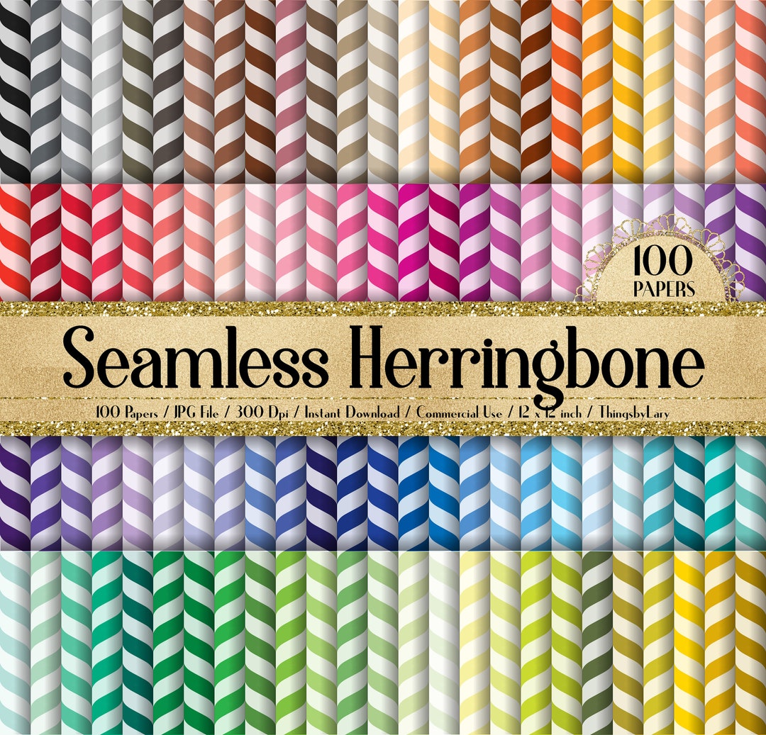 100 Seamless Herringbone Digital Papers 12x12" 300 Dpi Commercial Use ...