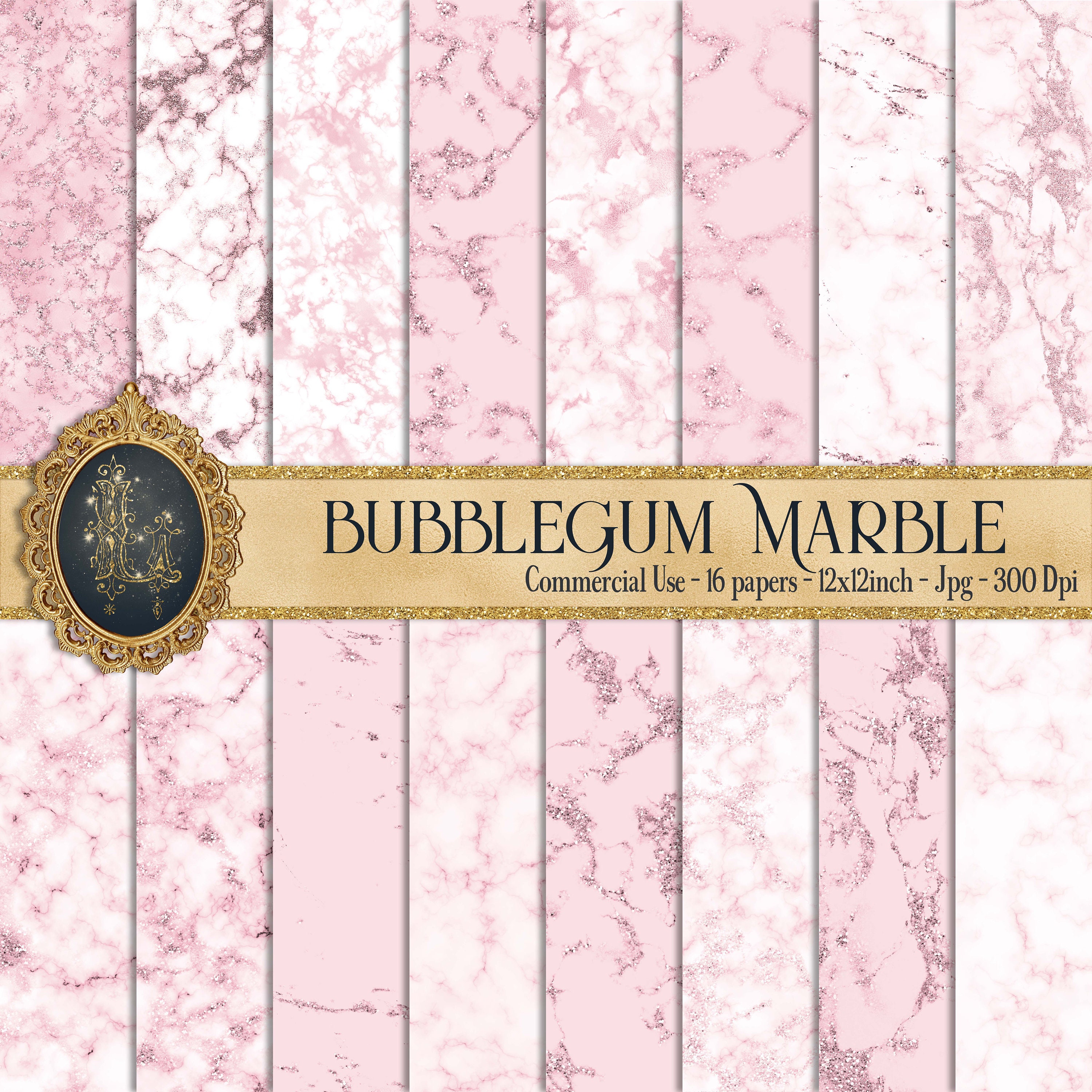 16 Bubblegum Marble Papers Pink Marble Digital Marble Paper - Etsy