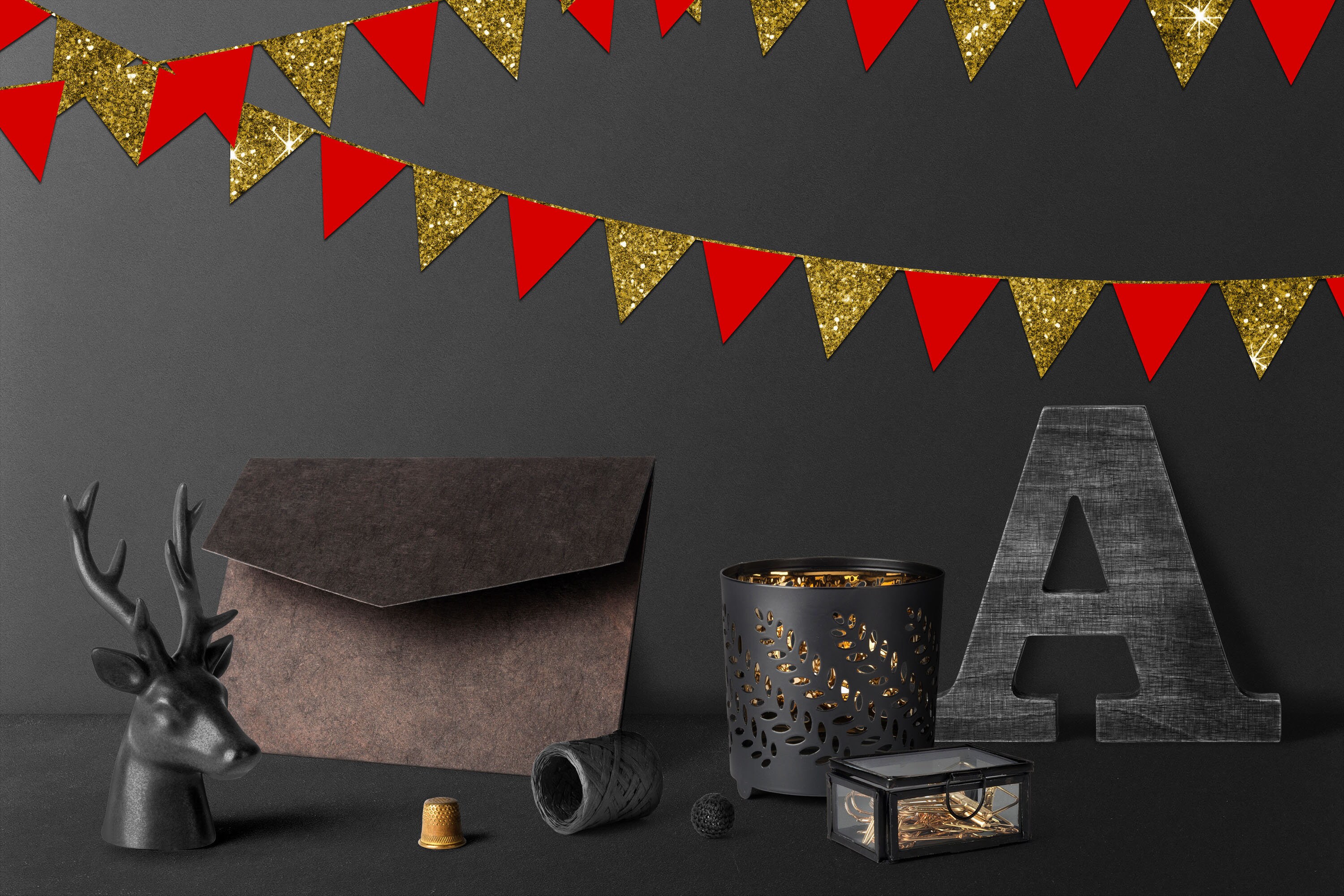 34 Red and Gold Glitter Party Garland Overlay Digital Images | Etsy