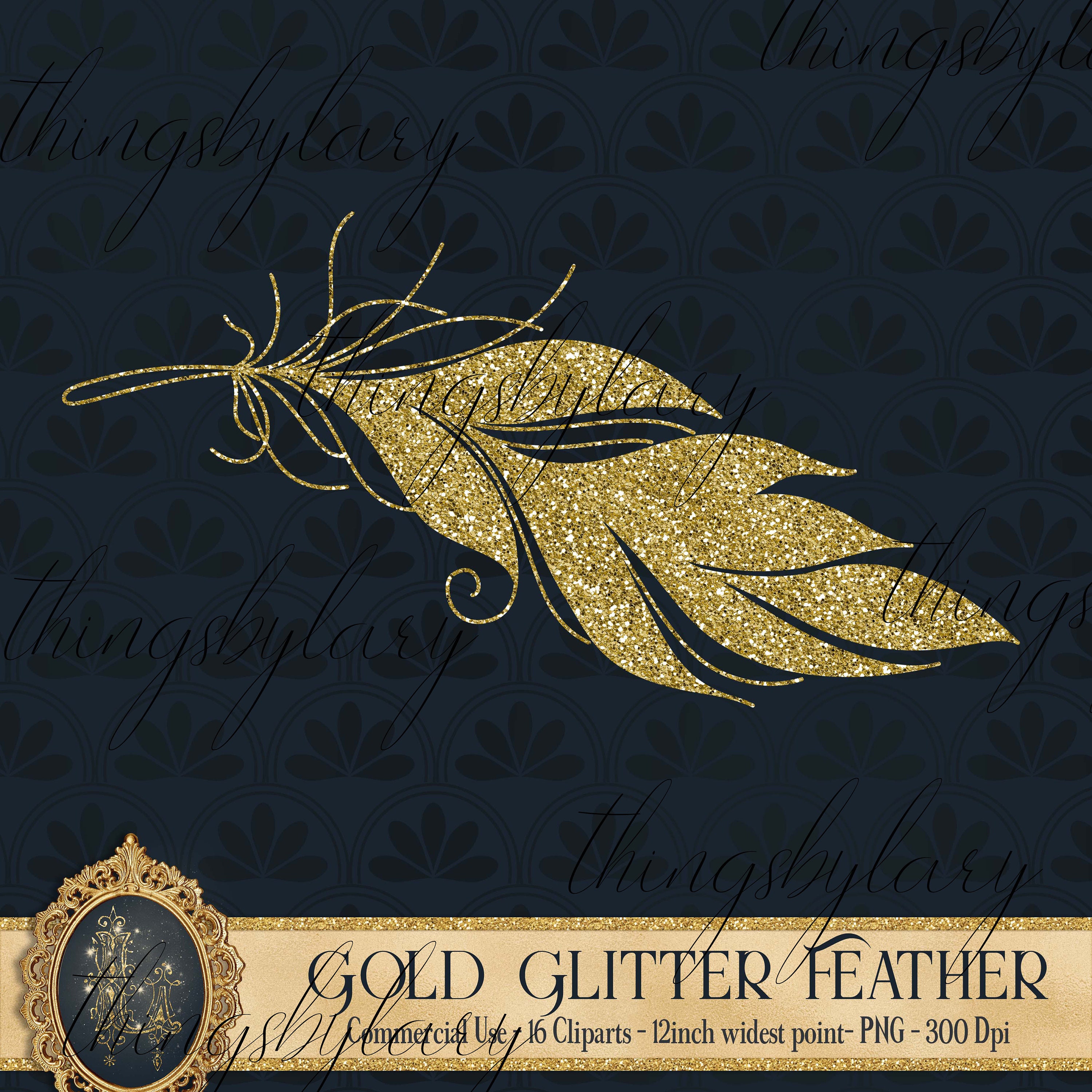 Gold Glitter Feather Sets 16 Cliparts 300 Dpi Instant - Etsy