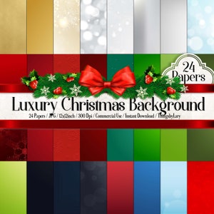 24 Luxury Christmas Background Digital Papers 12" 300 Dpi Instant ...